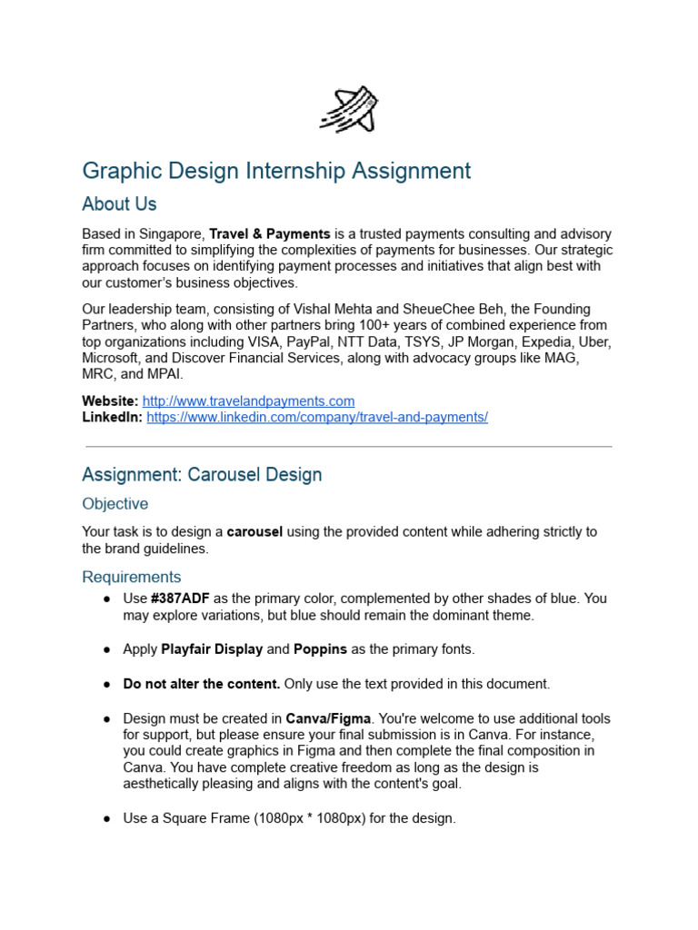 Assignment - Graphic Design Internship | PDF