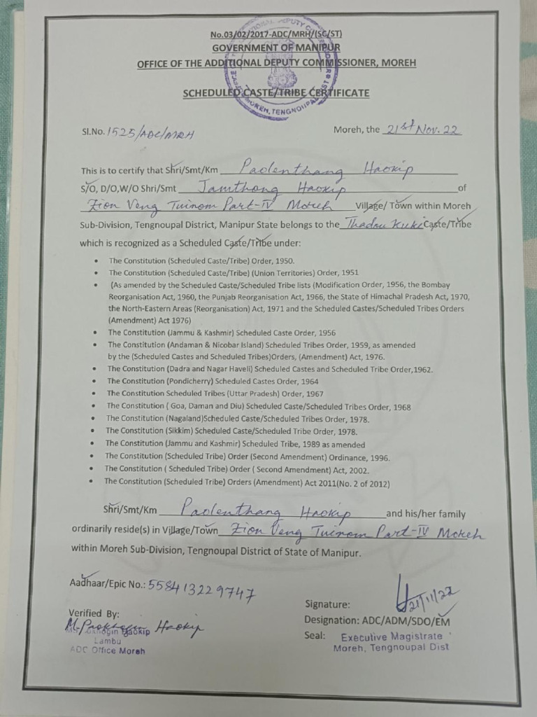 Cast Certificate | PDF