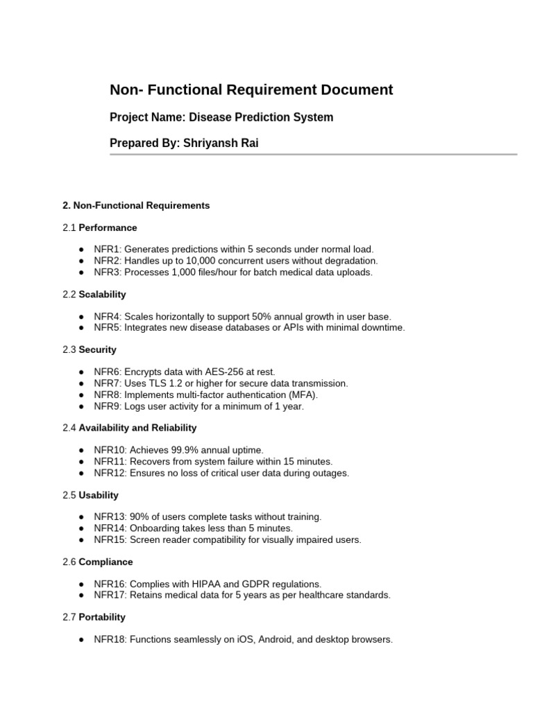 Non - Functional Requirement Document | PDF