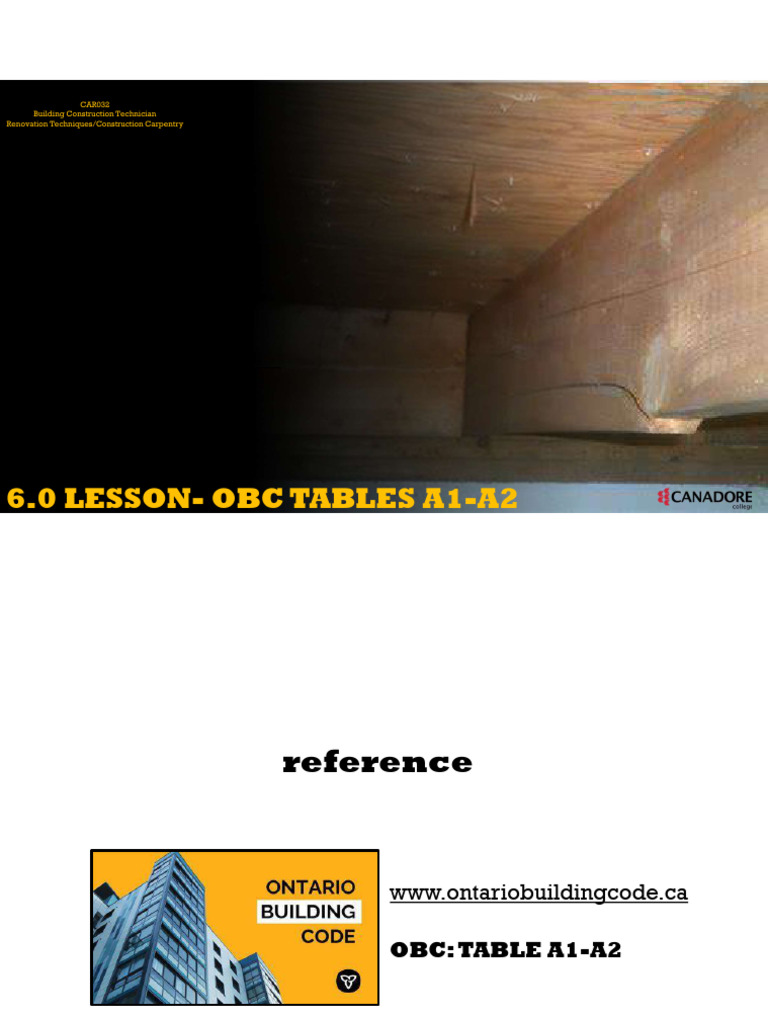 OBC Floor Joist Span Guidelines | PDF | Civil Engineering | Building ...