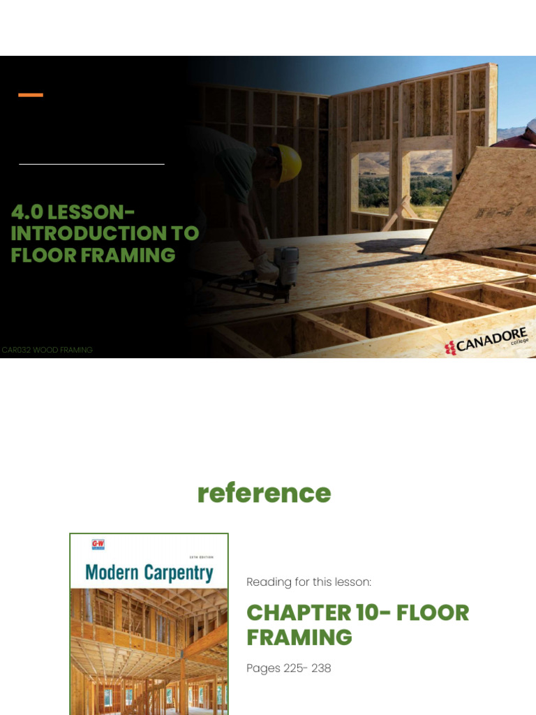 4.0 Lesson - Intrioduction To Floor Framing | PDF | Framing ...