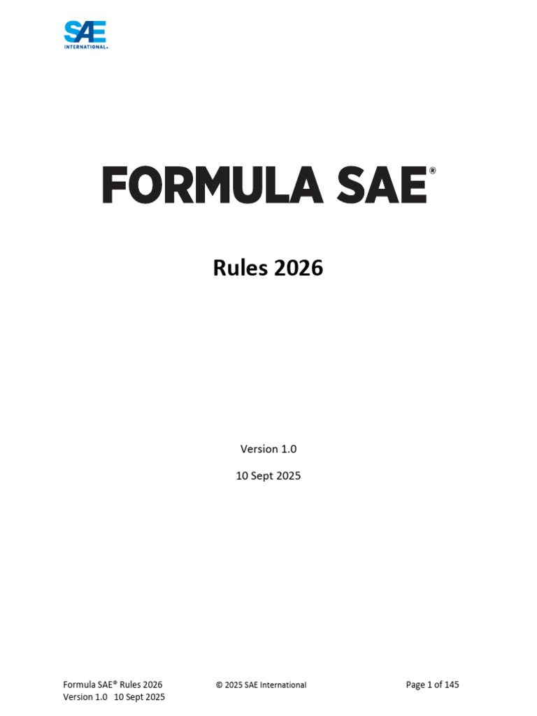 Formula SAE 2026 Rules Overview | PDF | Electric Vehicle | Throttle