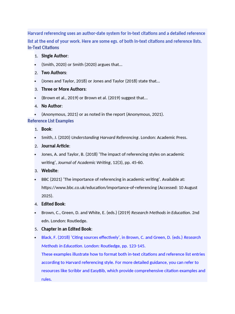 Harvard Referencing | PDF