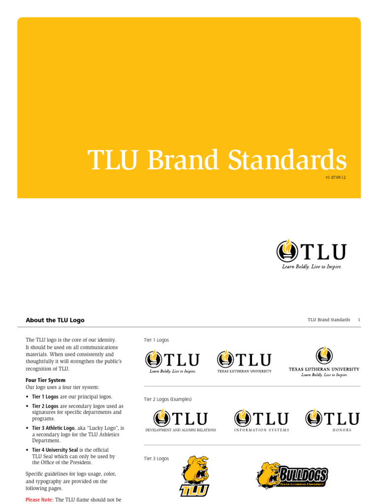 TLU Brand Standards v1 070912 | PDF | Typefaces | Logos
