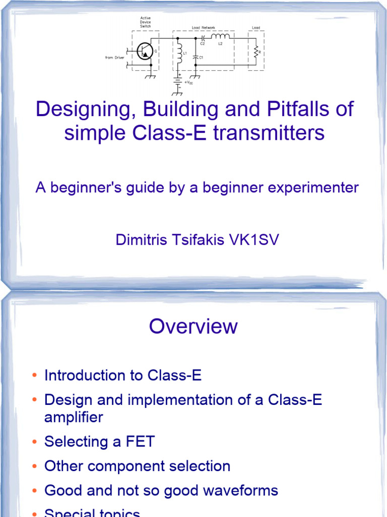 Class E Transmitters | PDF | Field Effect Transistor | Capacitor