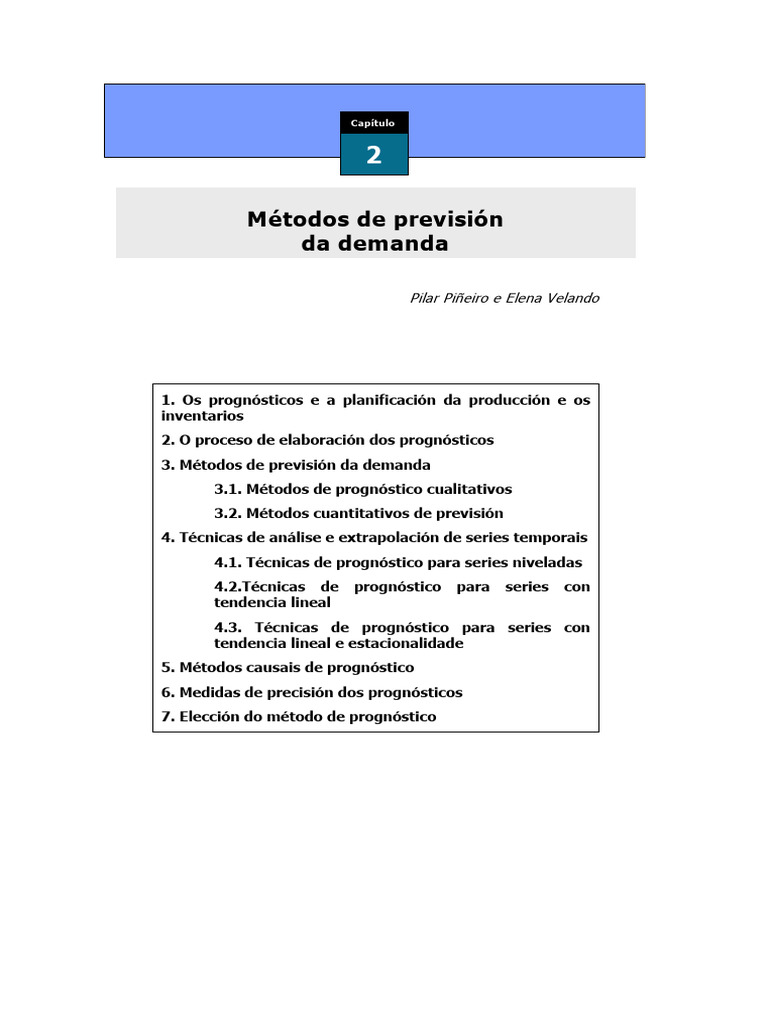 Cap2 Métodos Previsión Demanda | PDF