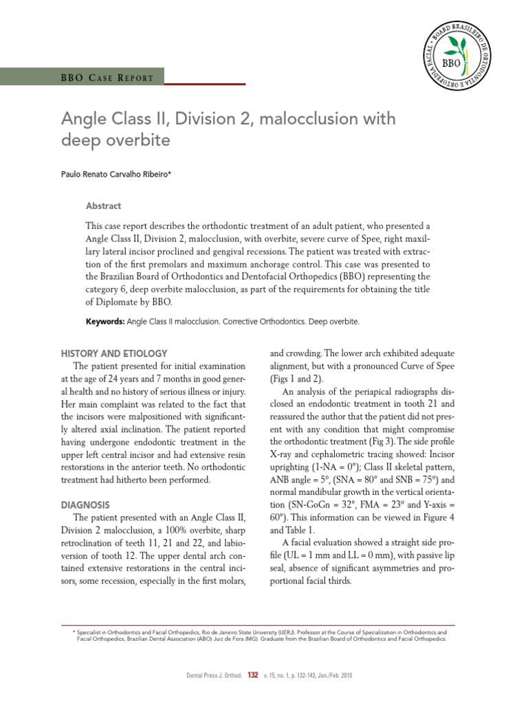Angle Class II Division 2 Case Study | PDF | Orthodontics | Dentistry ...