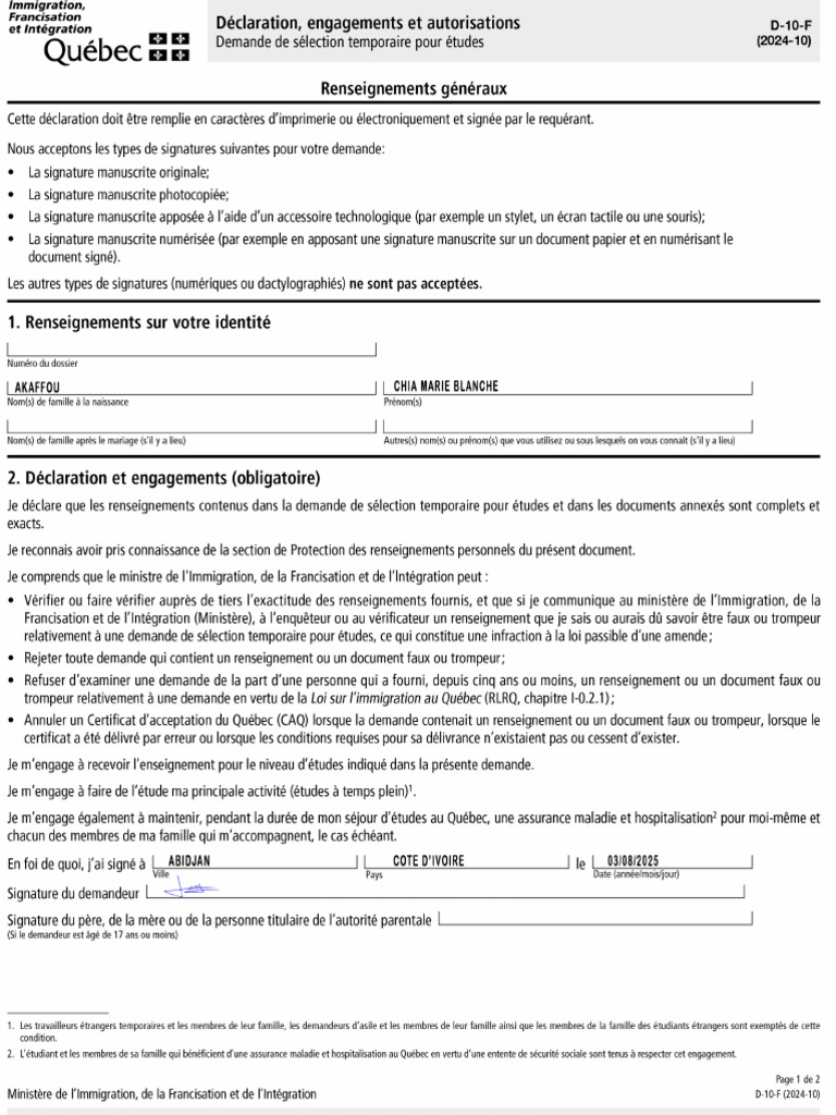 FO Declaration Engagements Autorisations 1 Merged | PDF