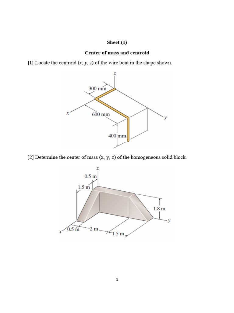 Sheet 1 Applied Mech | PDF