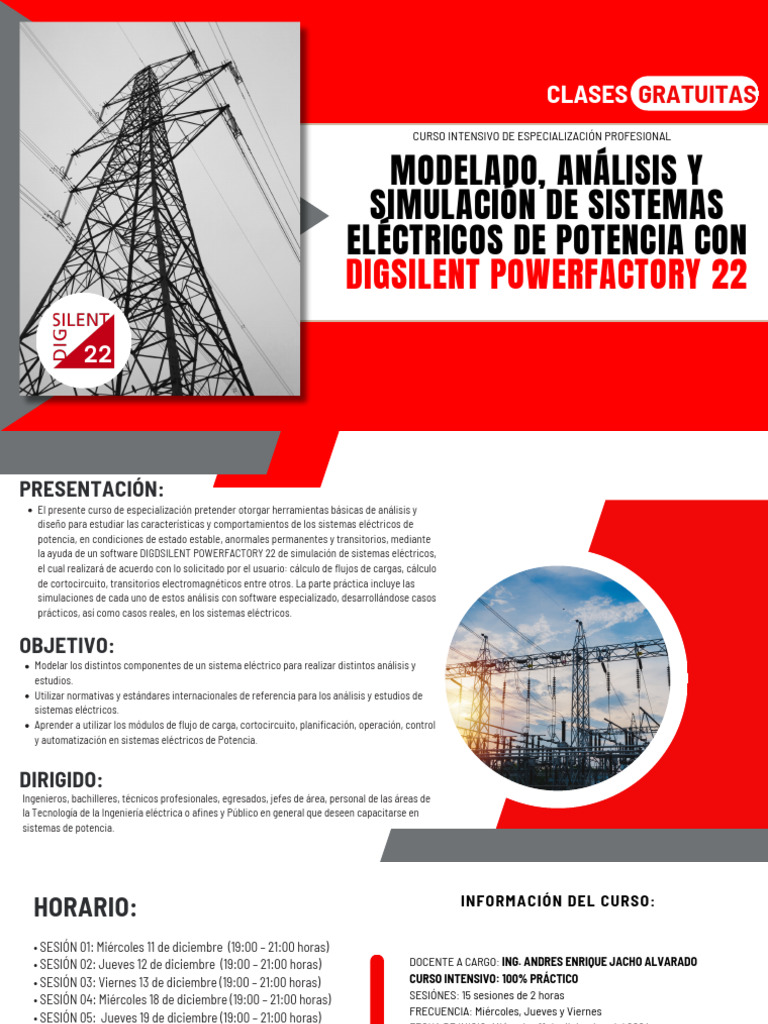 Brochure Modelado, Análisis y Simulación de Sistemas Eléctricos de Potencia Con Digsilent ...