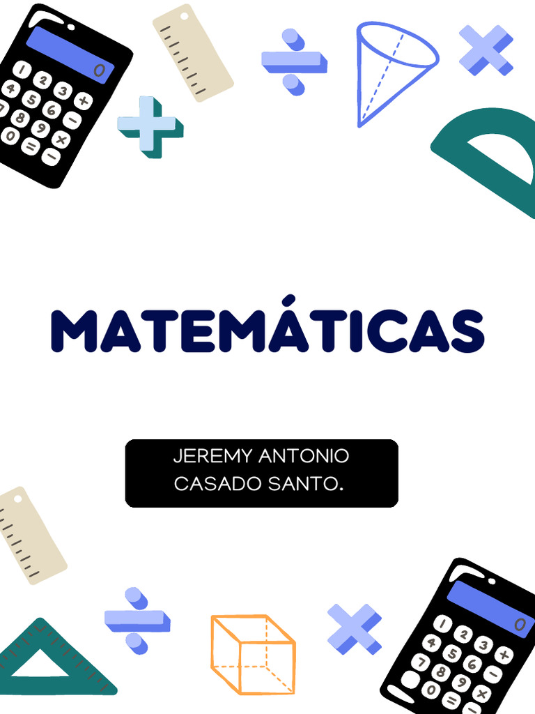 Documento A4 Portada Trabajo de Matemáticas Ilustrado Rojo y Azul | PDF