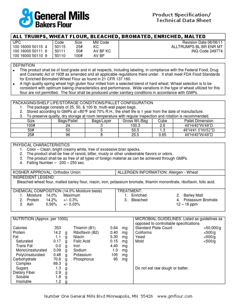Product Specification and Technical Data Sheet for All Trumps Bleached ...