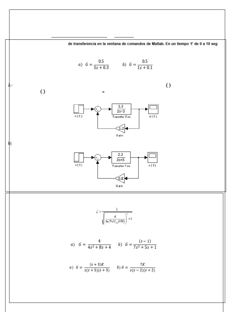 MGR - Examen de Control (Matlab) | PDF