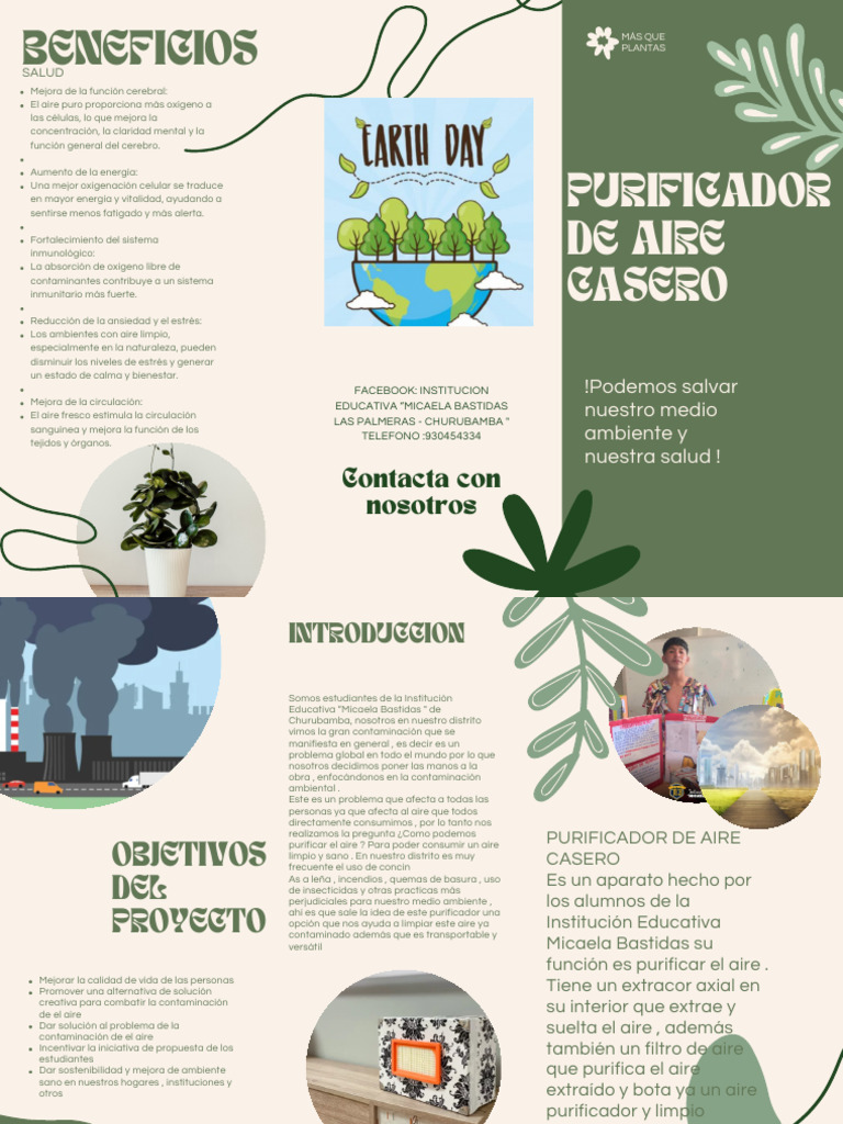 Flyer Folleto Triptico Plantas Vivero Divertido Moderno Orgánico Verde ...