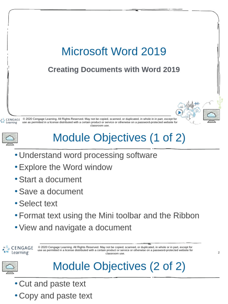 Word 2019 Module 1 PPT-CE | PDF | Microsoft Word | Computer File