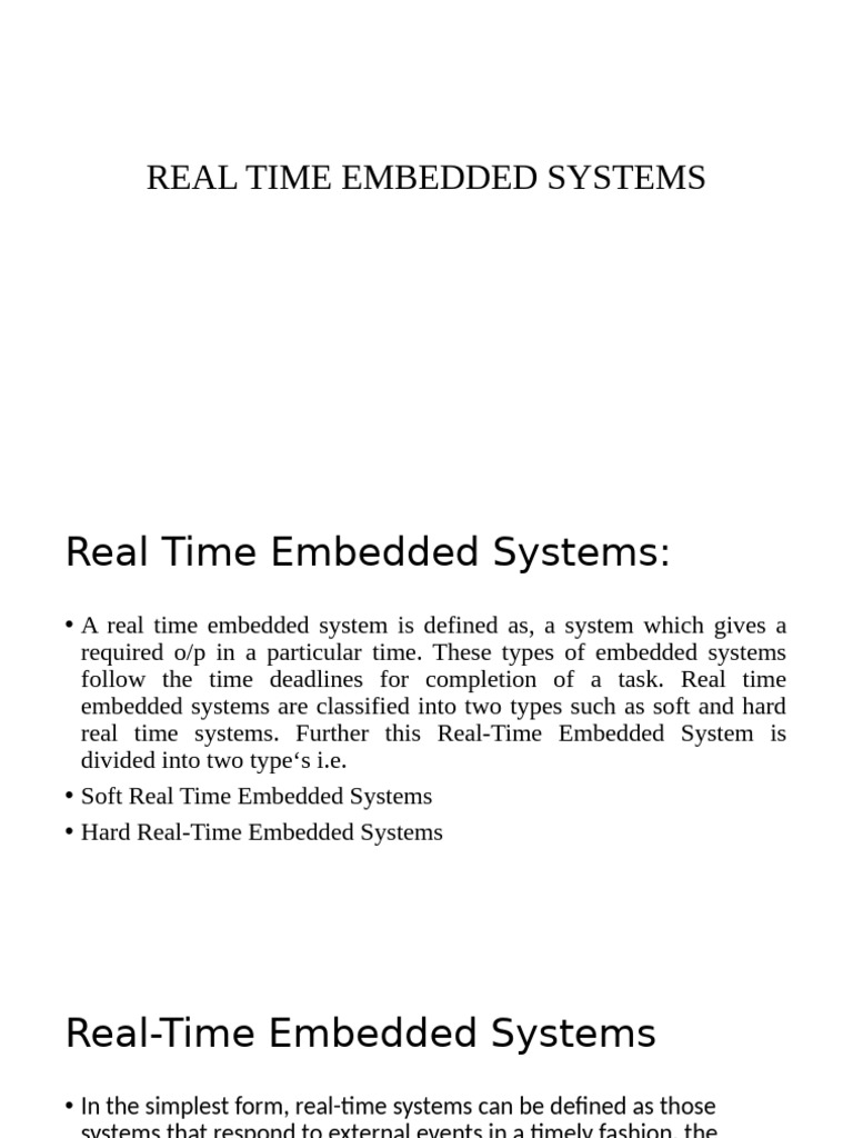 Understanding Real-Time Embedded Systems | PDF | Real Time Computing ...