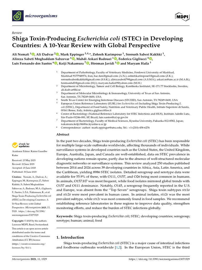 Shiga Toxin-Producing Escherichia Coli (STEC) in Developing Countries_A ...