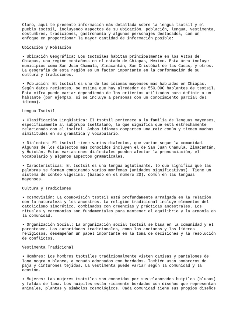 Características de la lengua tsotsil | PDF | Maíz | Dialecto