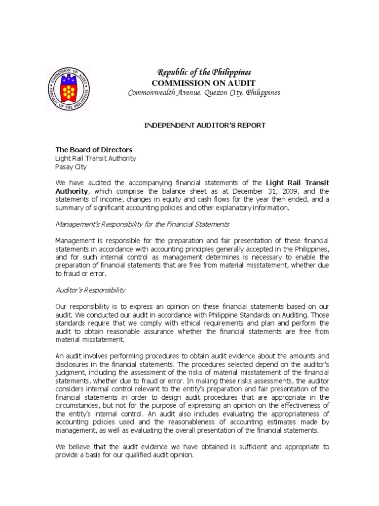 2009 Annual Audit Report | Financial Audit | Audit