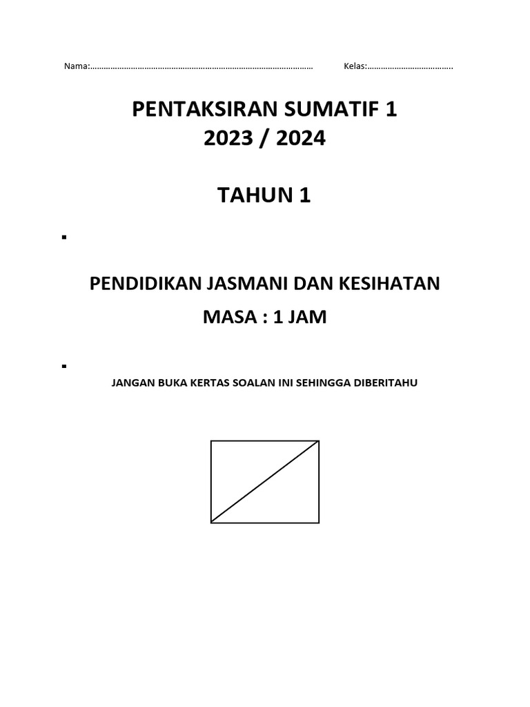PJPK Th1 PPT (Upsa) Skema at Aras 2024 | PDF