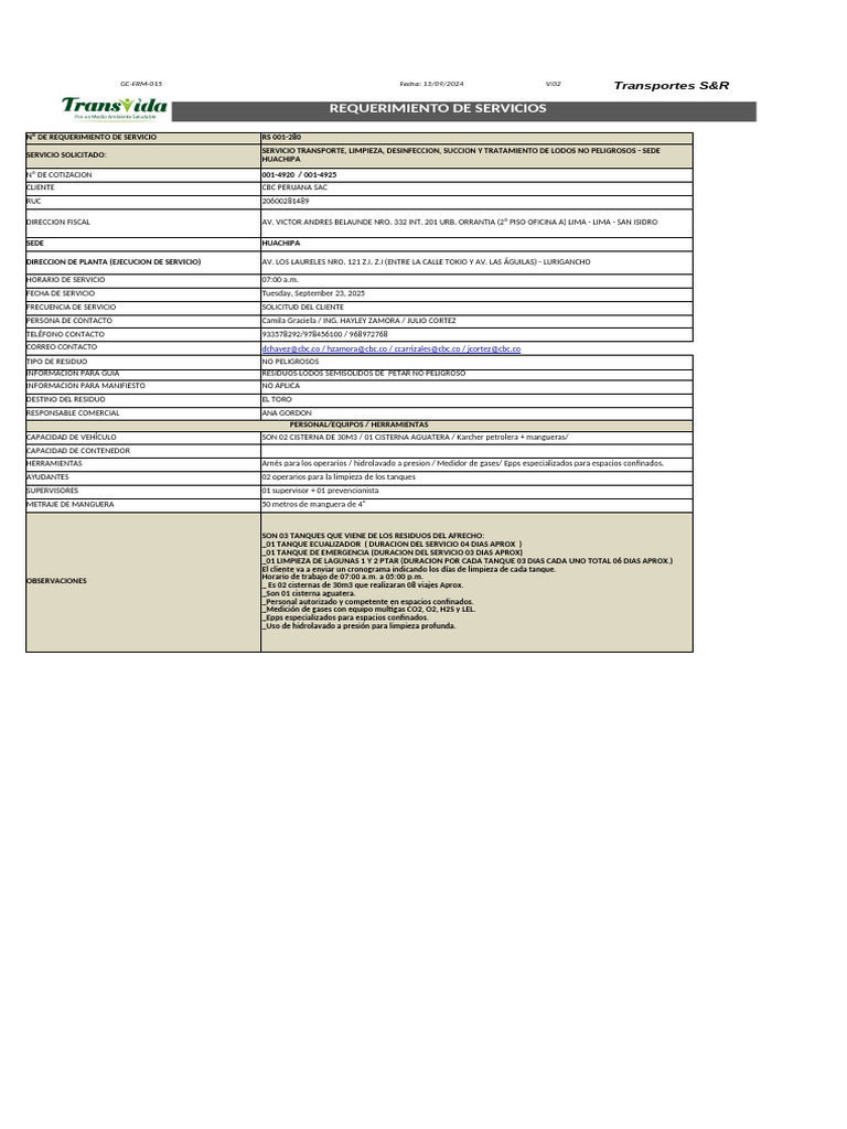 Rs 001-280 CBC Peruana Sac | PDF