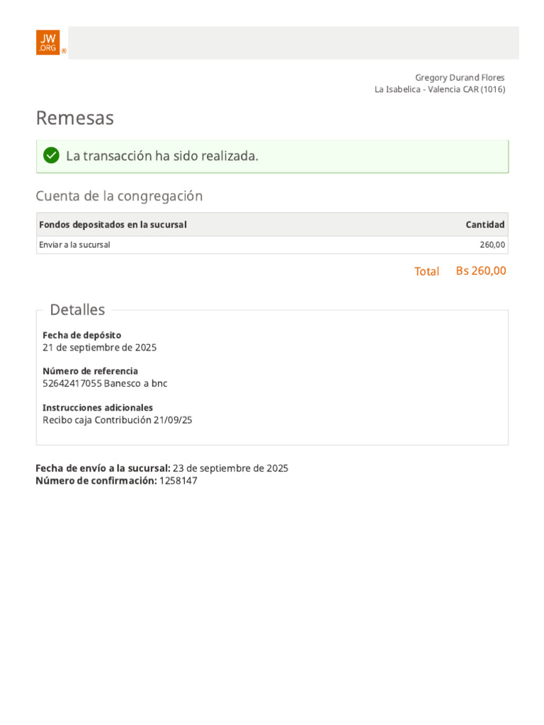 Recibo Caja Contribución | PDF