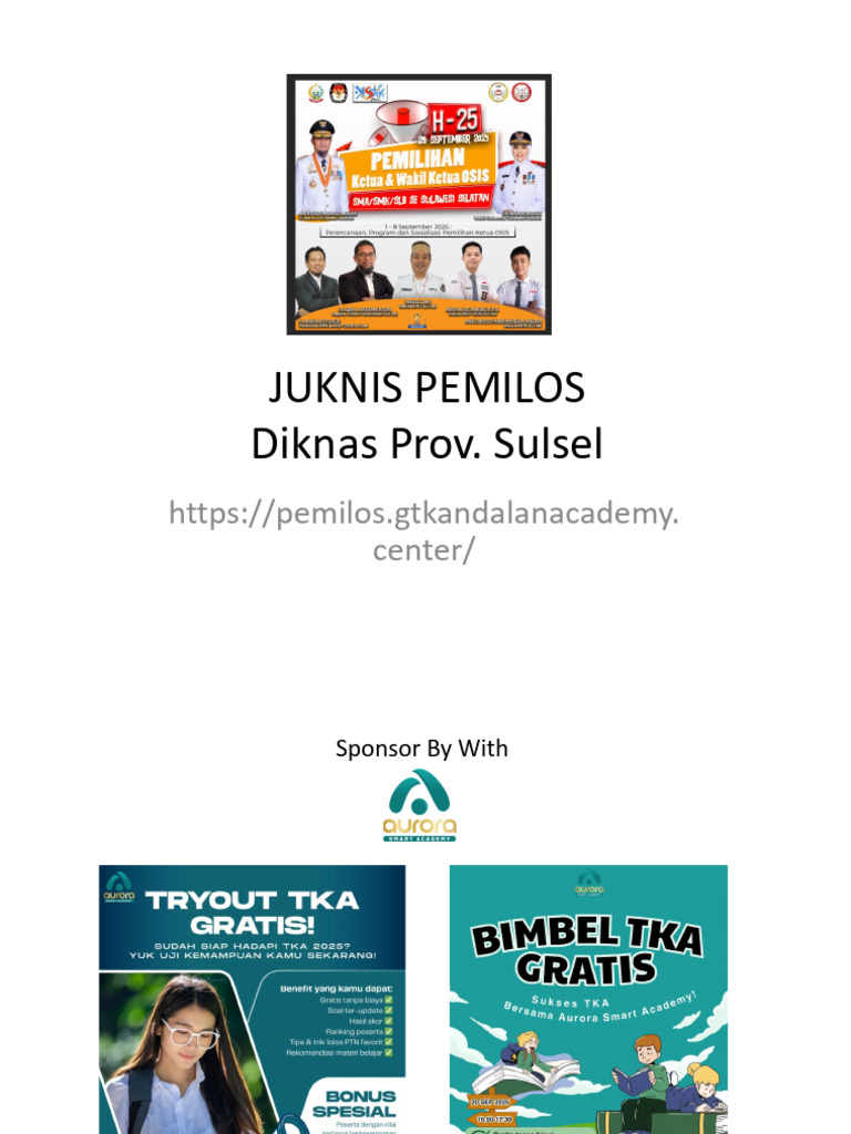 Panduan Pemilos 2025 Disdik Sulsel | PDF