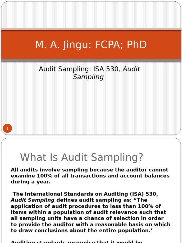 Audit Sampling 20 pages | PDF | Audit | Sampling (Statistics)