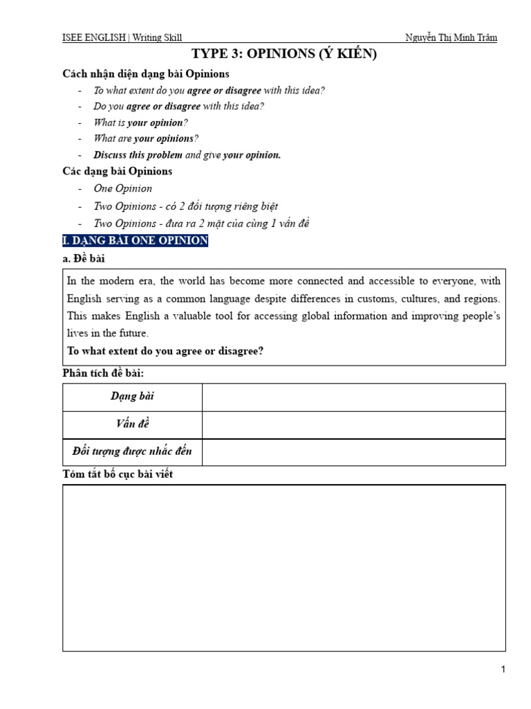 K278 - Writing Task 2 - Opinions | PDF