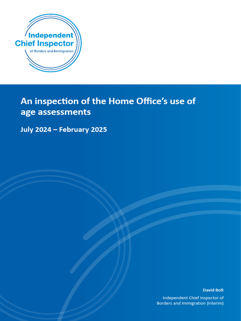 An Inspection of The Home Office S Use of Age Assessments July 2024 ...