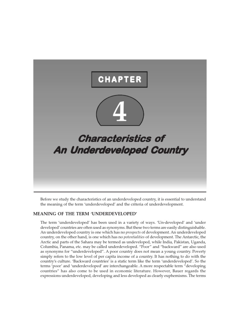 Understanding Underdeveloped Economies | PDF | Developing Country ...