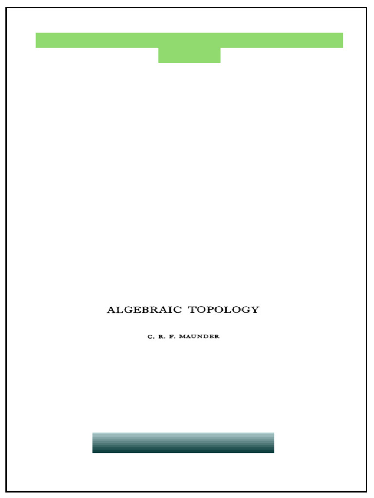 Algebraic Topology 1st Edition C. R. F. Maunder Online Reading | PDF ...