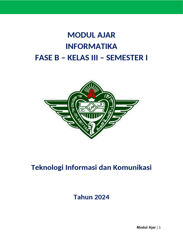 Informatika Sd_mi Kls.3_km-Ma (Modul Ajar)-Modul Ajar Informatika Km Kelas 3(1) | PDF