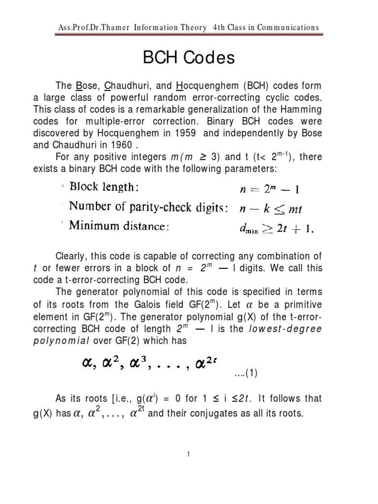 BCH Rs Codes | PDF