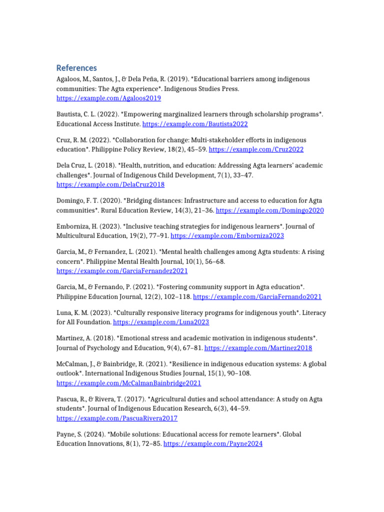 APA References Agta Education Clickable | PDF