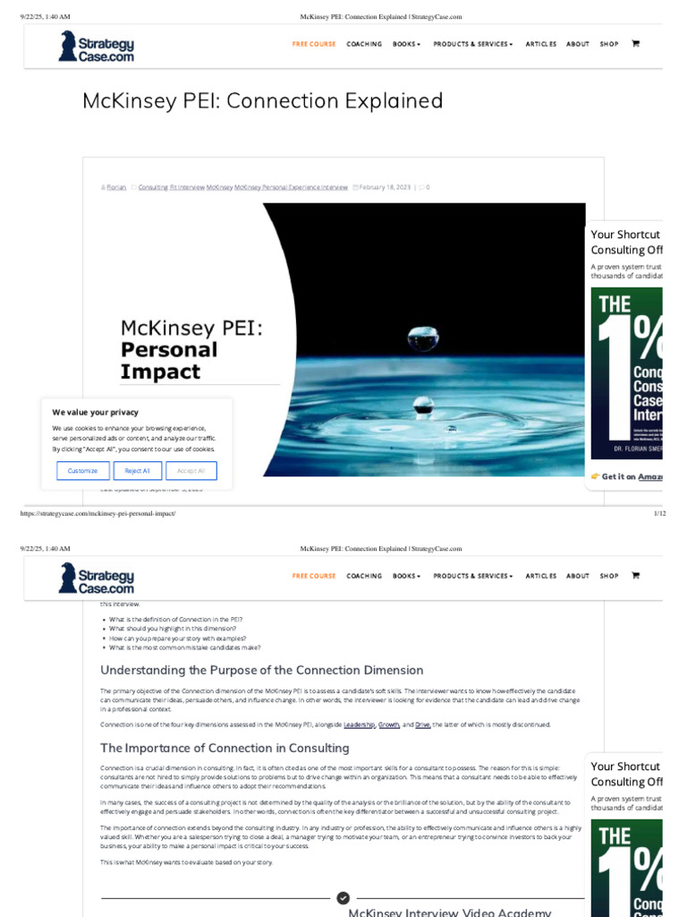 McKinsey PEI - Connection Explained | PDF | Communication | Motivation