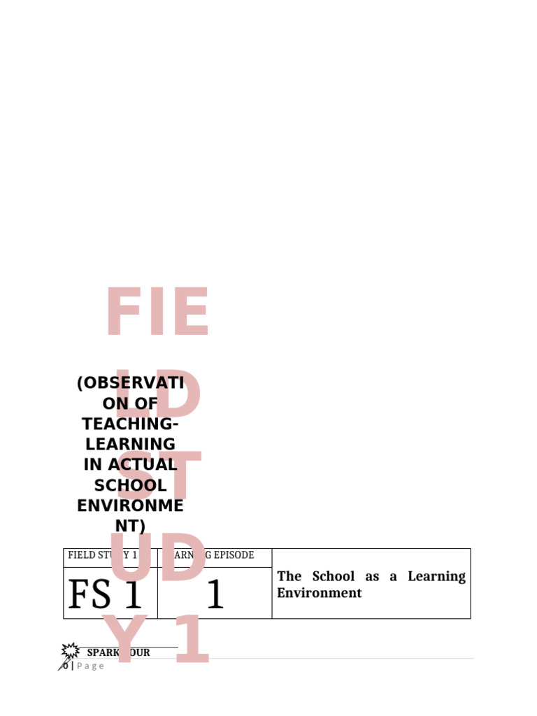 School Environment Observation Guide | PDF | Classroom | Learning