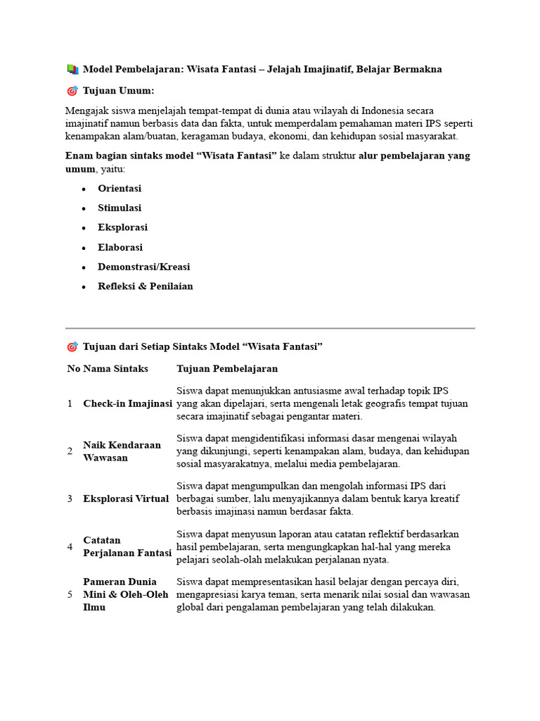 Sintaks Wisata Fantasi | PDF