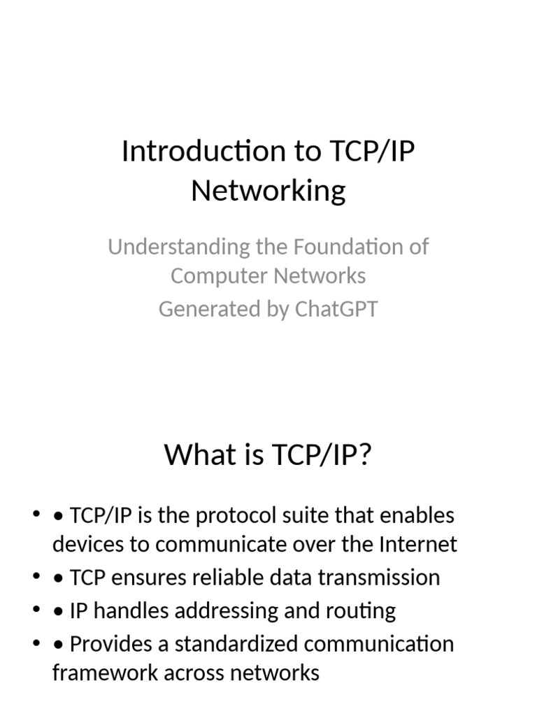 Understanding TCP/IP Networking Basics | PDF