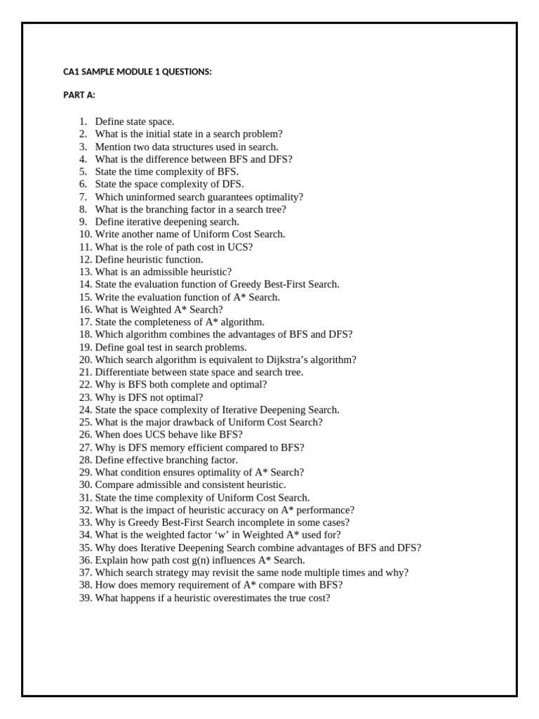 Ca1 Sample Module 1 Questions | PDF | Theoretical Computer Science | Applied Mathematics