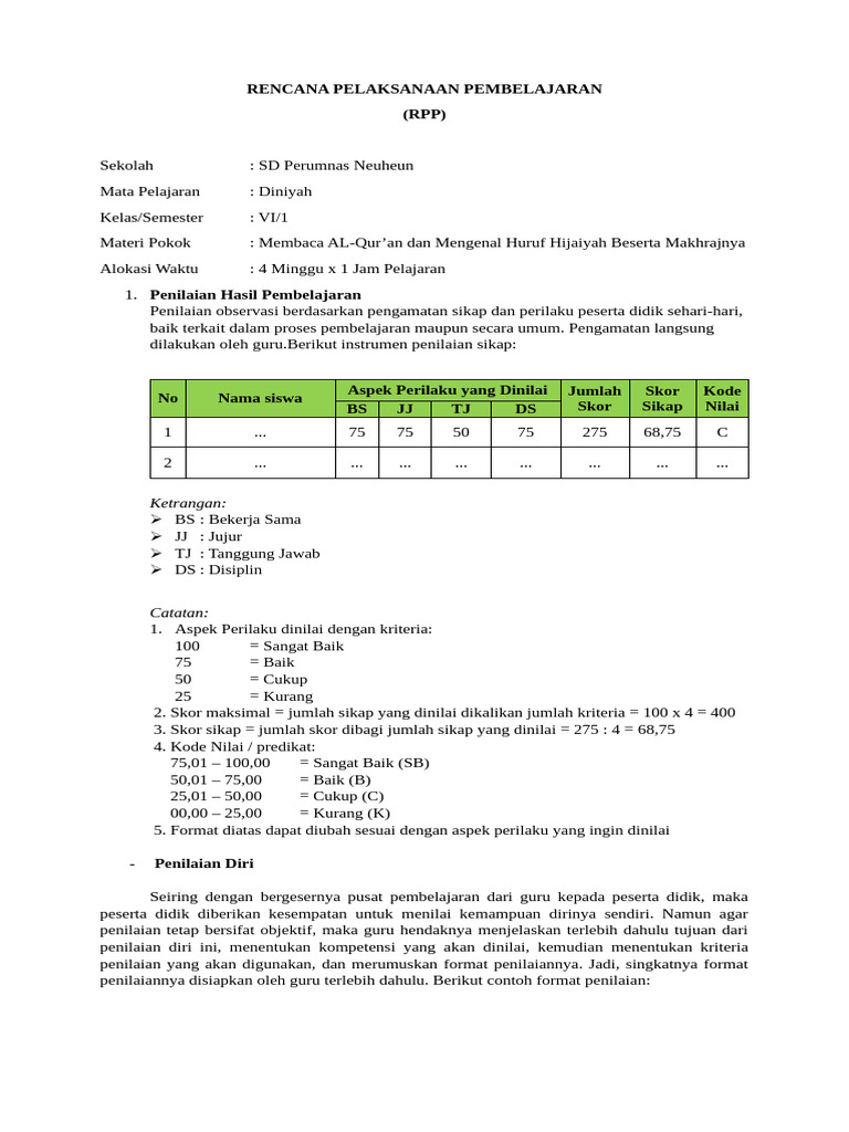 RPP & Penilaian Farhan | PDF