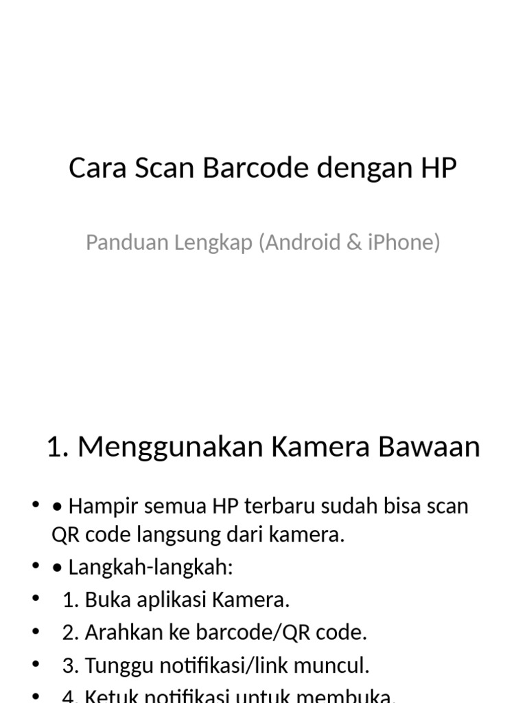 Cara Scan Barcode HP | PDF