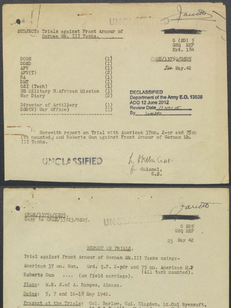 German Mk. III Tank Armour Trials Report | PDF | Tanks | Artillery