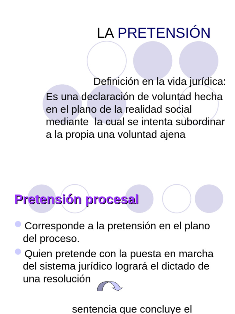 Elementos y Características de la Pretensión Procesal | PDF | Ley ...