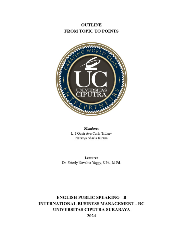 English Public Speaking Outline | PDF