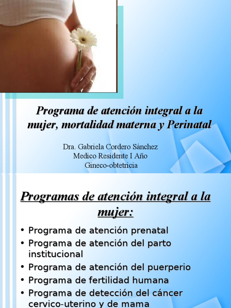 Programa De Atención Integral A La Mujer Mortalidad Materna Y Perinatal