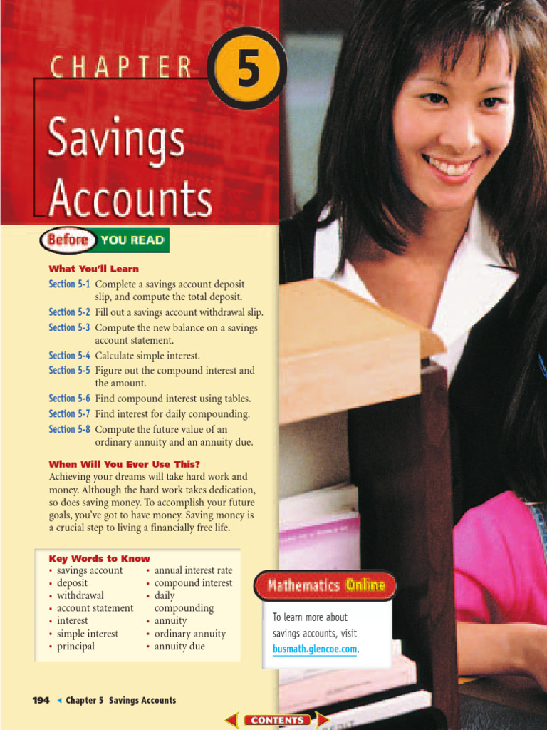Savings Account Basics and Calculations | PDF | Interest | Banks