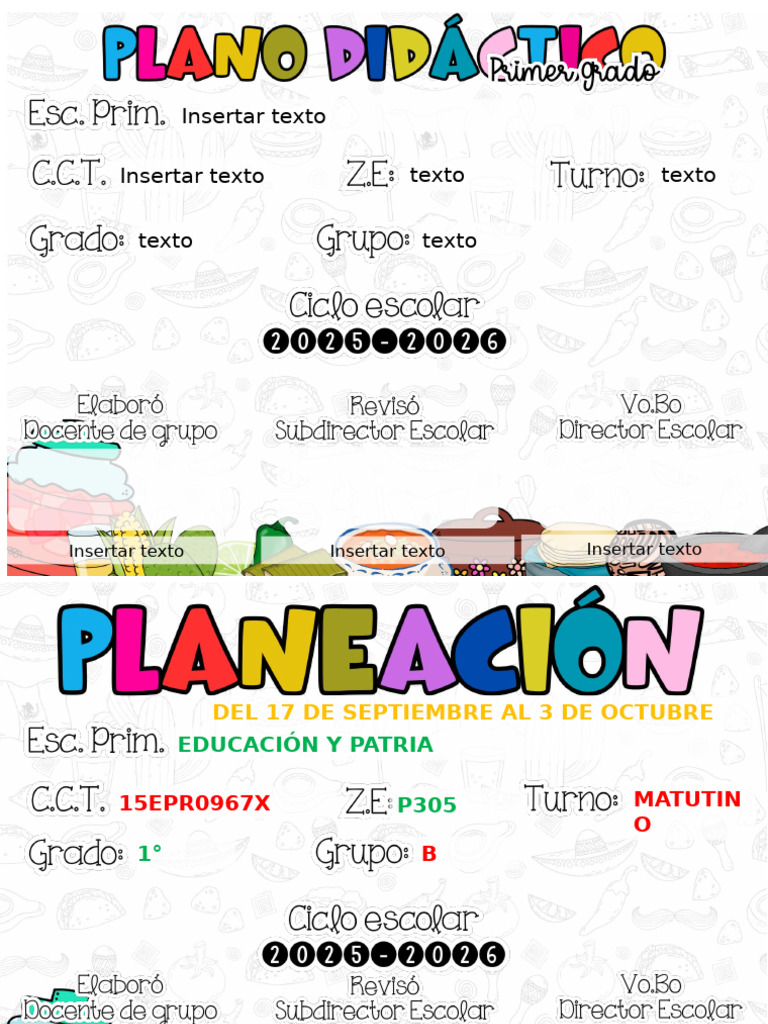 Portada Horizontal para Planeación | PDF