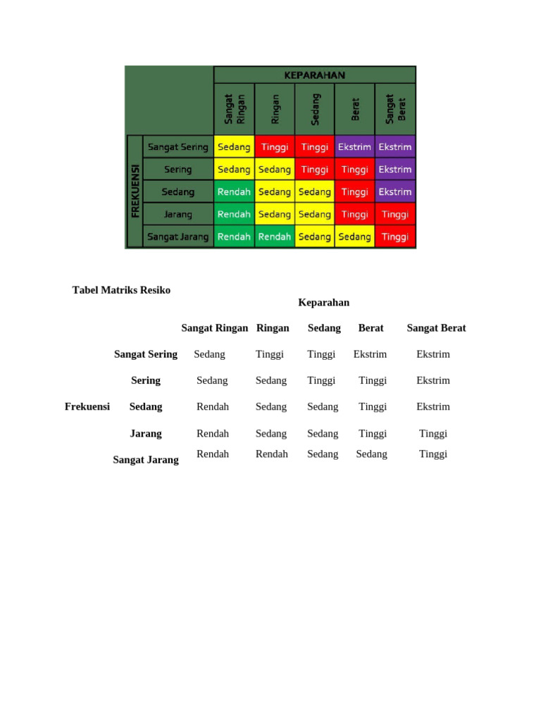 Tabel Matriks Resiko | PDF