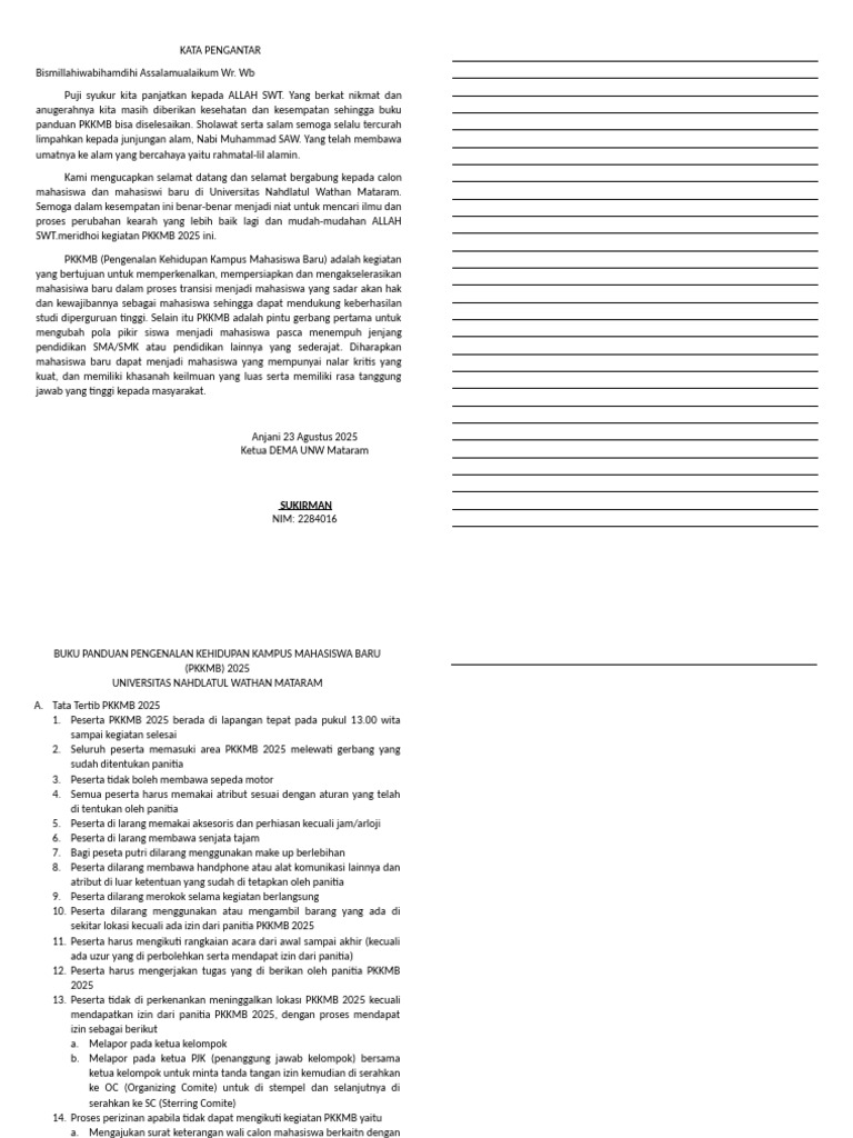 Buku Panduan PKKMB 2025 | PDF